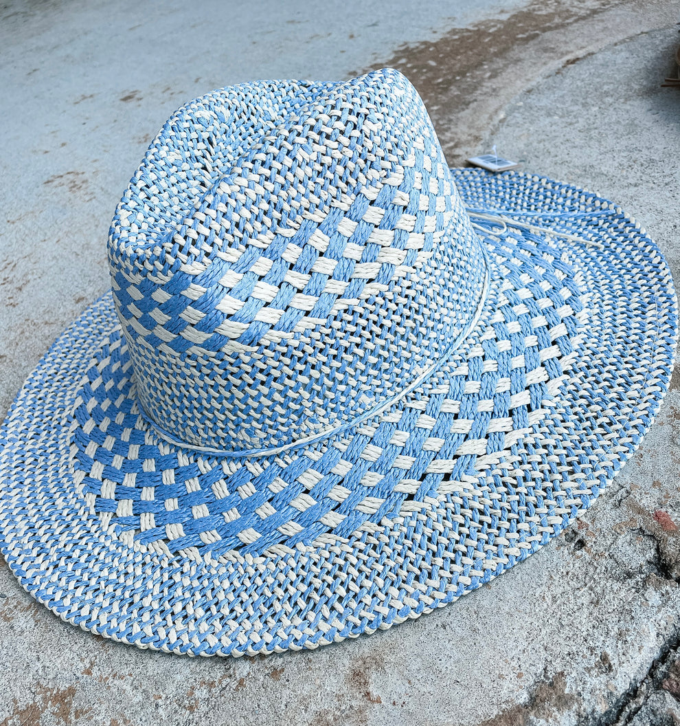 Powder Blue Straw Hat – Pink Theory Boutique